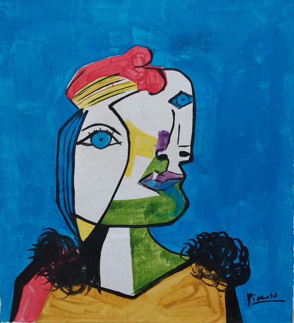 PABLO PICASSO SIGNED Cubist Oil Painting on Canvas - Spanish Modern Art ...