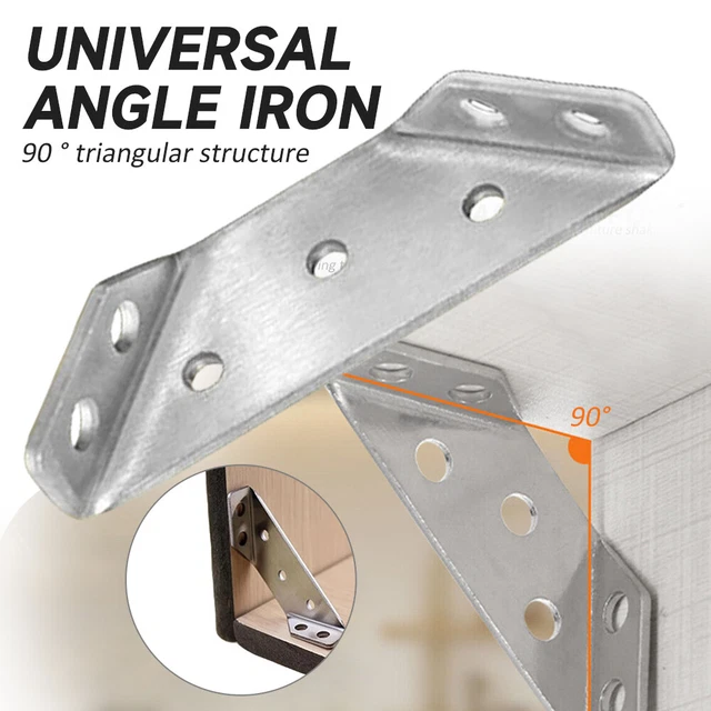 1/20/30/50PCS FURNITURE CORNER Connector Stainless Steel Angle Corner ...
