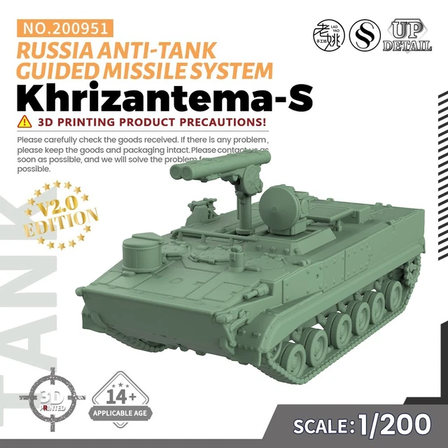 1/200 MILITARY MODEL Kit Russia Khrizantema-S Anti-Tank Guided Missile ...