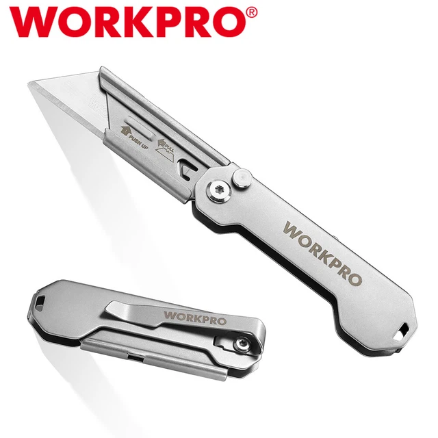 WORKPRO EDC FOLDING Utility Knife Mini Box Cutter Quick Change Blade ...