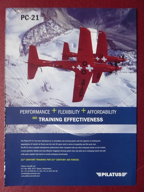 9/2012 PUB PILATUS Pc-21 Trainer Aircraft Hb-Hza Hb-Hzc Alpes Original ...