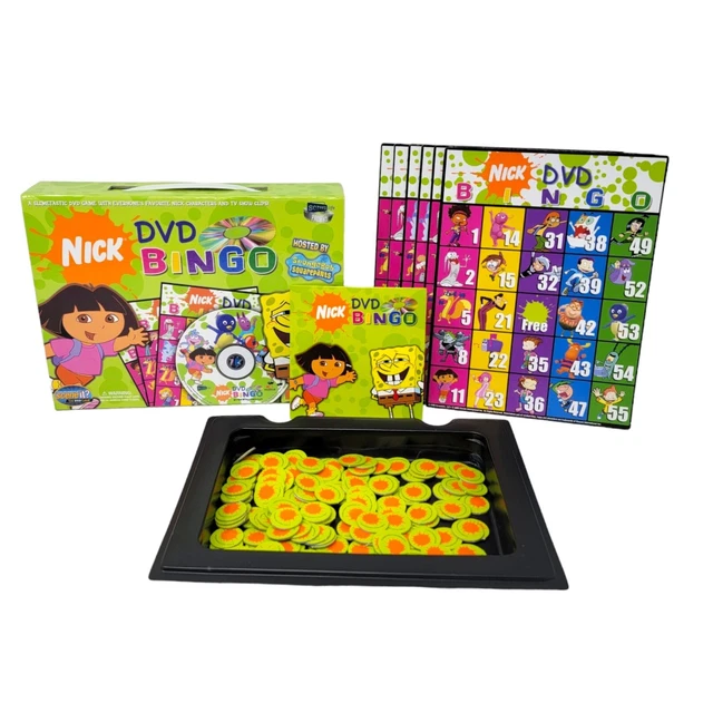NICKELODEON NICK DVD Bingo Game 2-6 Players Ages 4 and Up Dora ...