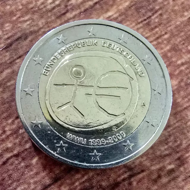 SELTENE 2-EURO MÜNZE Strichmännchen WWU 1999-2009 A Bundesrepublik Deutschland EUR 350,00 ...