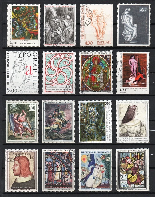 24 TIMBRES DE France ( thématique tableaux )- Lot 13 - EUR 1,50 ...