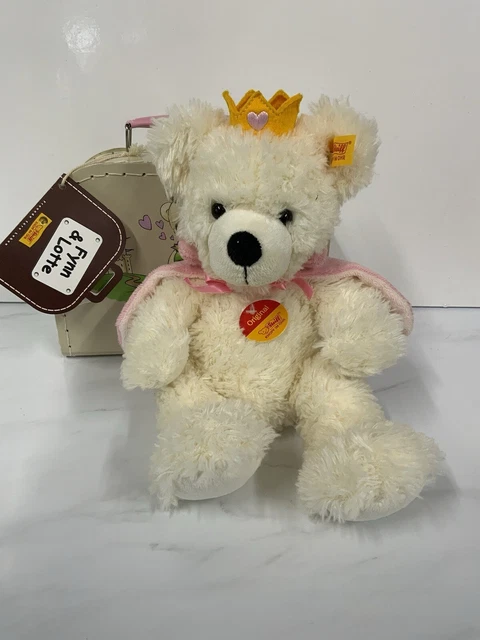 STEIFF TEDDY BEAR Princess Lotte In Suitcase Crown Cape Collectable See ...