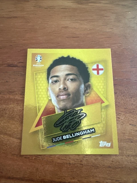 TOPPS EURO 2024 Sticker ENG JUDE BELLINGHAM Star Player Gold Signature ...