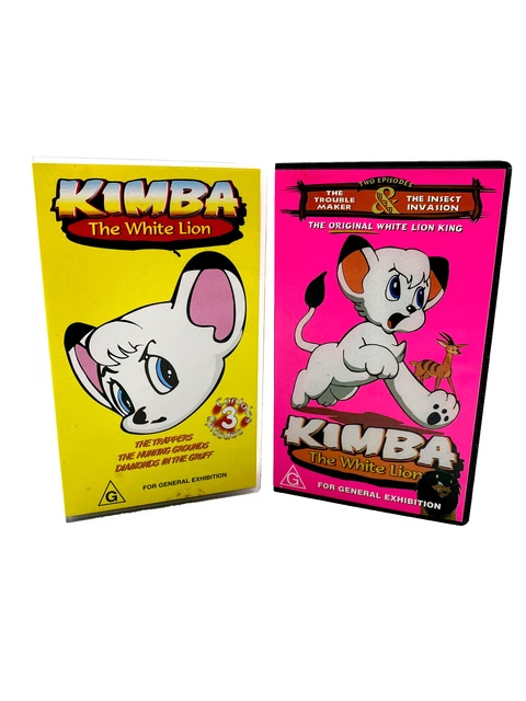 KIMBA THE WHITE Lion X2 VHS Video Cassette Tapes PAL G 5 Episodes Free ...