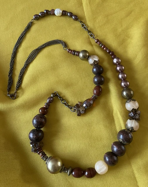 COSTUME COLLANA LUNGA Dichiarazione Catena Colorata Bronzo, Legno e ... COSTUME COLLANA LUNGA Dichiarazione Catena Colorata Bronzo, Legno e ...