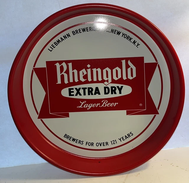 VINTAGE RHEINGOLD EXTRA Dry Lager Beer Round Metal Tray 13" £18.82 ...