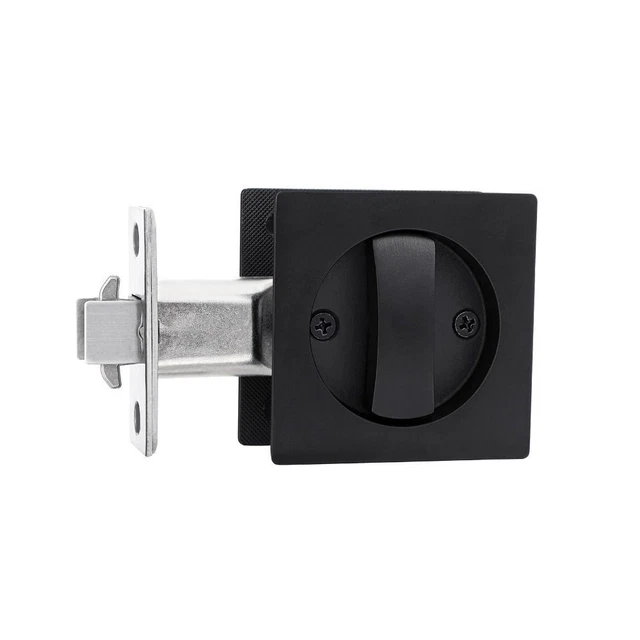 ZINC ALLOY POCKET Door Lock Square Flush Door Locks Bathroom Bedroom ...