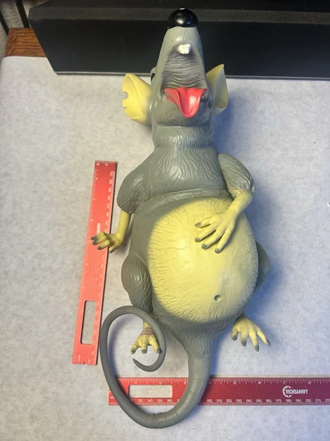 GEMMY HALLOWEEN FAT Rat 15" Talking Animated Burping Rare Rubber Prop ...