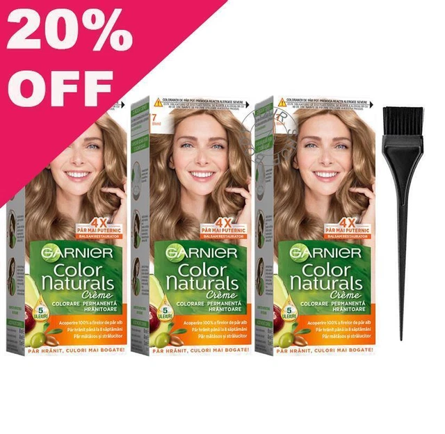 GARNIER COLOR NATURALS 7 Blond Permanent Coloration Longue Durée Pack x ...