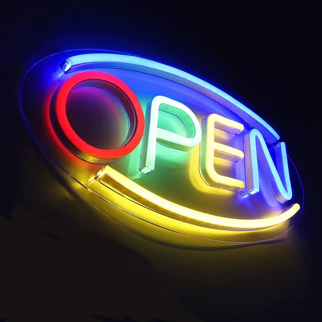LED OPEN SIGN Neon Light Bright for Restaurant Bar Pub Shop Store ...