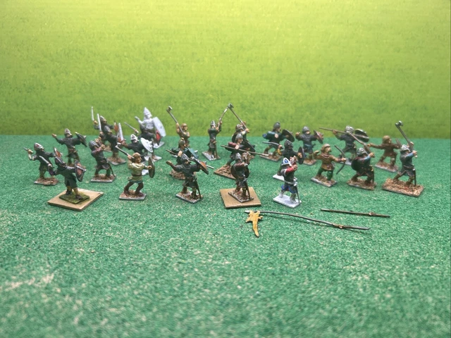 25MM GARRISON MINIATURES. PAINTED SAXONS INFANTRY. Metal figures. 26 ...