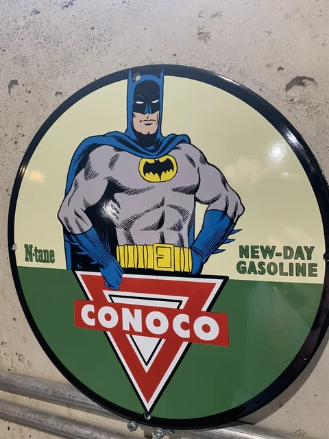 CONOCO NEW DAY Gasoline Pump Station Advertising Porcelain Sign EUR 63 ...