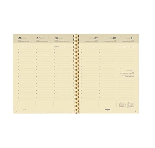 BREPOLS 1 AGENDA semainier Timing 2026 Format 17,1x22cm Noir ou Marine ...