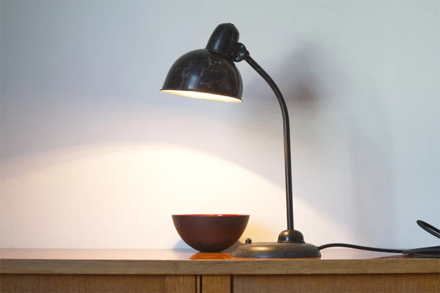 FRÜHE KAISER IDELL 6556, schwarz, 1930er Bauhaus Tischlampe, Leuchte ...