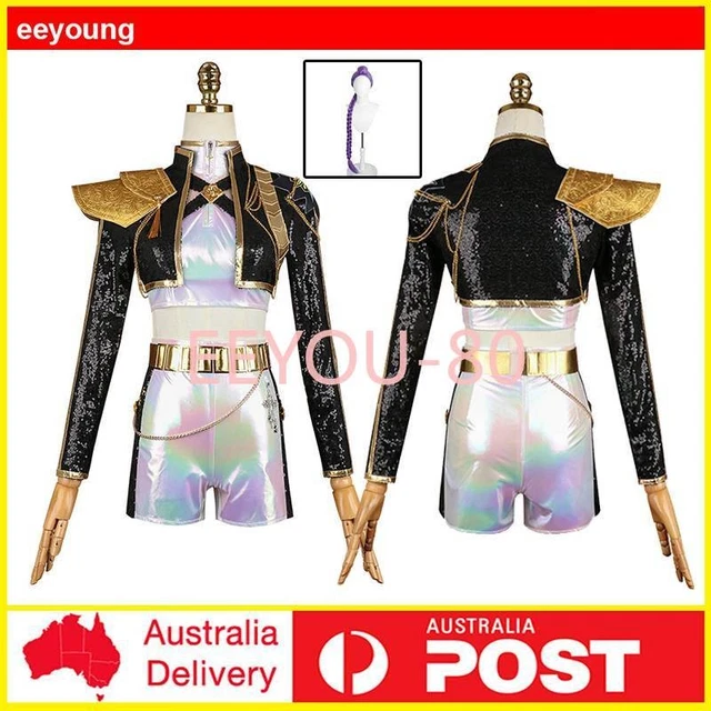 ADULTS K-POP DEMON Hunters Rumi Cosplay Costume Wig Black Gold Performance Dress $98.09 ...