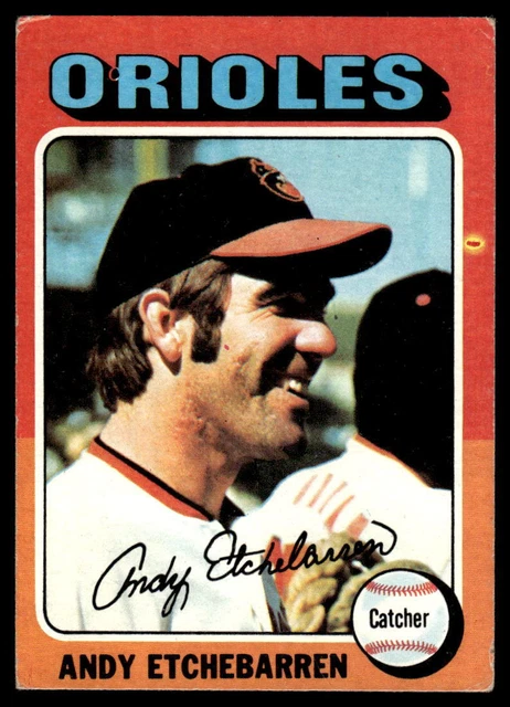 CARTE DE BASEBALL 1975 Topps Andy Etchebarren #583 Baltimore Orioles ...