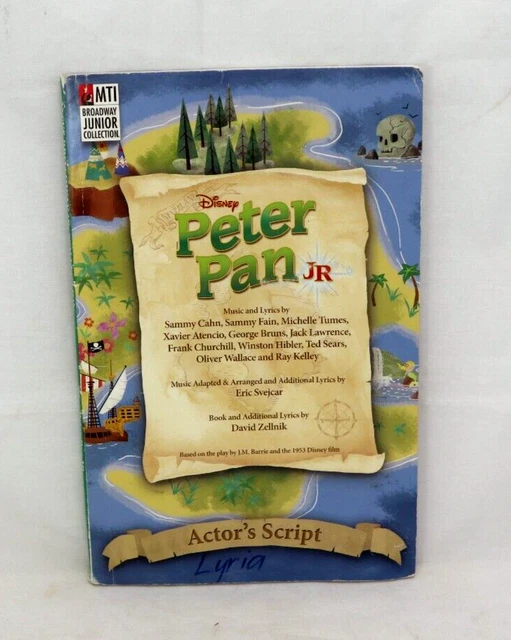 DISNEY PETER PAN JR Book Actor's PLAY Script Dialogue & Sheet Music MTI ...