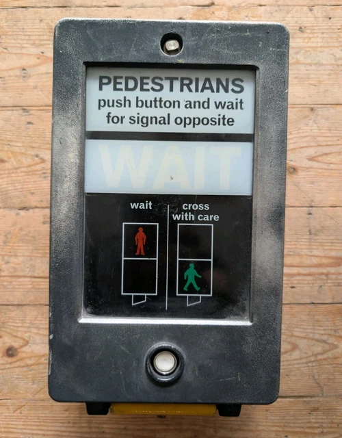PEDESTRIAN CROSSING WAIT Signal - Traffic Light Road Garage Sign ...