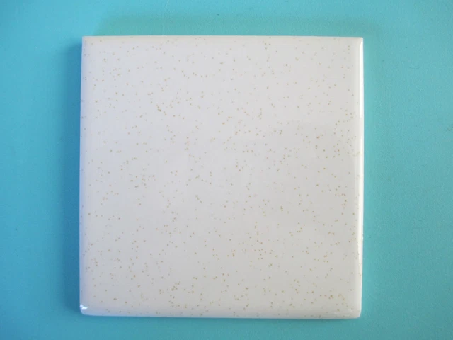 VINTAGE WHITE GOLD Speckle Fleck Gloss Ceramic Wall Tile Bullnose 4-1/4 ...