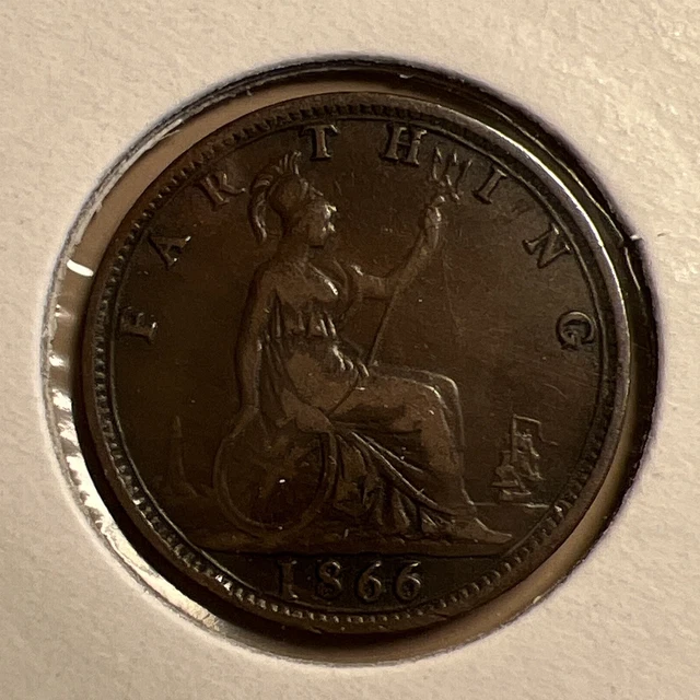 1866 FARTHING COIN Queen Victoria British Great Britain $7.19 - PicClick AU