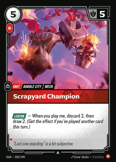 RIFTBOUND ORIGINS SCRAPYARD Champion OGN-020 League of Legends TCG $5. ...