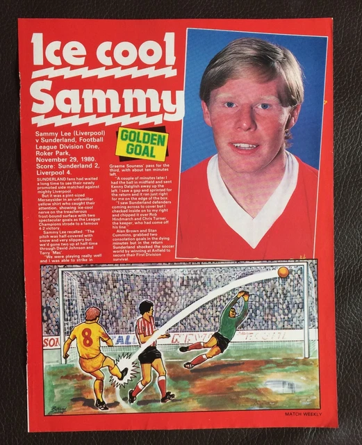 SAMMY LEE POSTER - A4 size - from Match magazine 1980's - Liverpool VGC £2.99 - PicClick UK