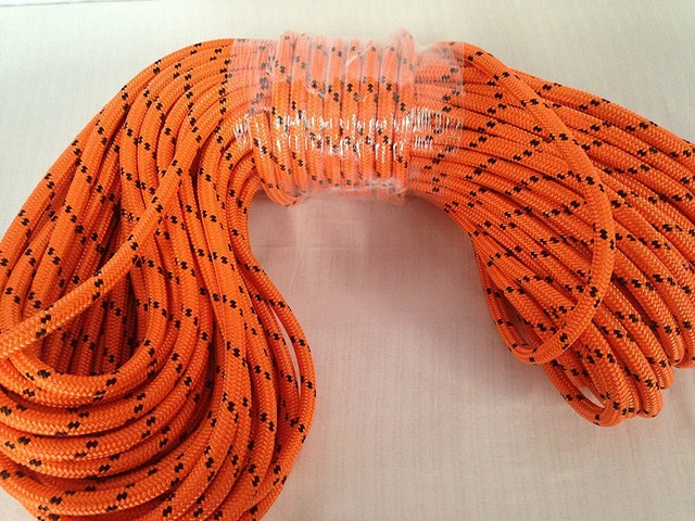 DOUBLE BRAID POLYESTER 1/2"x 200 feet arborist rigging tree rope orange ...