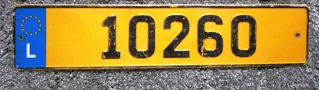 NUMMERNSCHILDER KFZ ALTE Kennzeichen 10260 Luxemburg Original 1 Stk ...