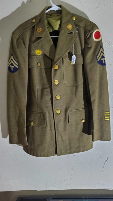 WW2 US ARMY Wool Paratrooper Forward Scout Dress Coat Uniform WWII Nice ...