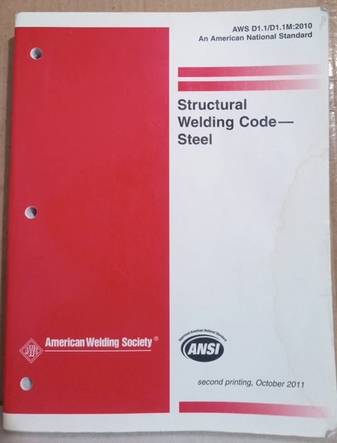 STRUCTURAL WELDING CODE -- Steel AWS D1.1/D1.1M:2010-- ANSI - Paperback ...