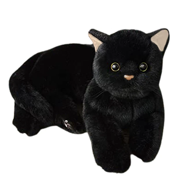 CAT PLUSH DOLL Black Cat Stuffed Animal Doll Cute Cat Doll Birthday ...