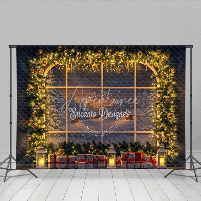 SANTAS WORKSHOP WINTER Nights Forest Christmas Backdrop $37.92 ...