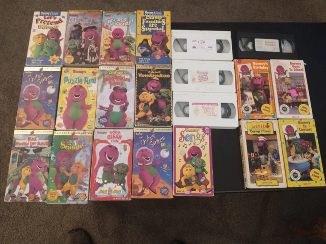 LARGE LOT OF 21 Barney VHS. Used. 16 White Tapes, 5 Black. Read ...
