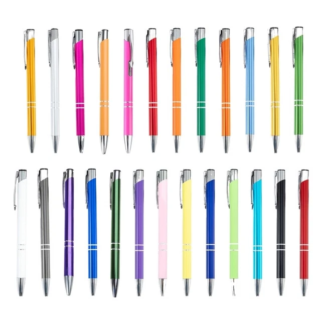 10X/SET SMOOTH WRITING Pen Metal Retractable Ballpoint Pen Stationery ...