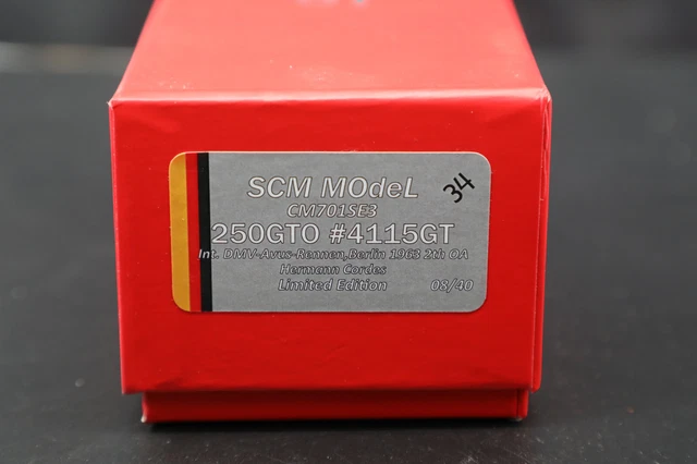 SCM MODEL 1/43 Cm701Se3 Ferrari 250 Gto #34 Dmv-Avus Rennen, 1963 Neuf ...