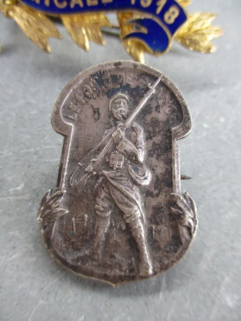 RARE LOT 4 insignes militaires Poilu Classe 1918 1ère Guerre mondiale ...