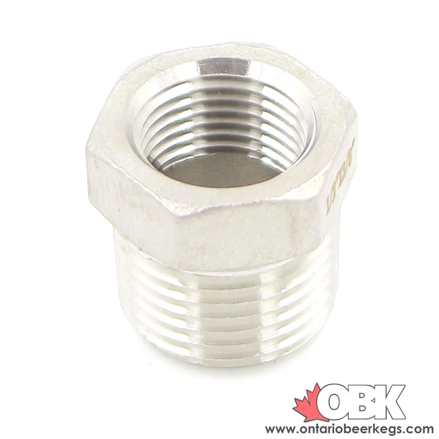 STAINLESS STEEL REDUCER Bushing - 1/2" Male NPT X 3/8" Female NPT $6.09 ...