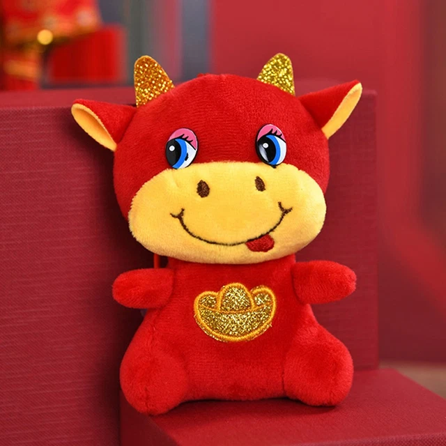 3 PCS COW Stuffed Animal Mascot Toy Chinese Ox Year Kids New Gift $24. ...
