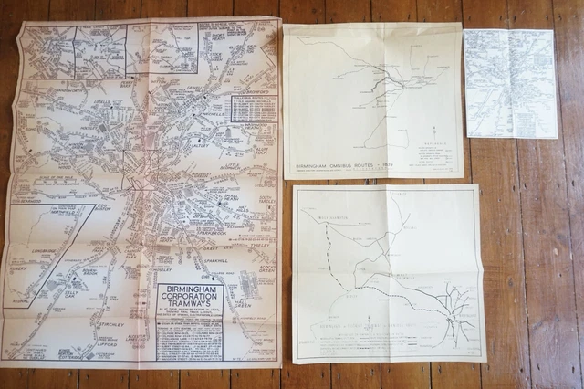 BIRMINGHAM CORPORATION TRAMWAYS Track Layout Route Map Bus x4 £23.99 ...