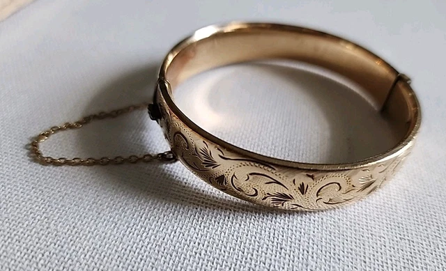 BEAUTIFUL VINTAGE 1960'S 1/5TH 9CT ROLLED GOLD BANGLE GEORG JENSEN LTD ...