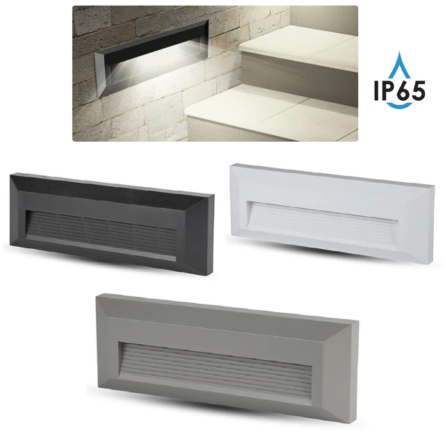 SEGNAPASSO LED PER Esterno Interno Rettangolare Ip65 Grigio Nero Bianco ...