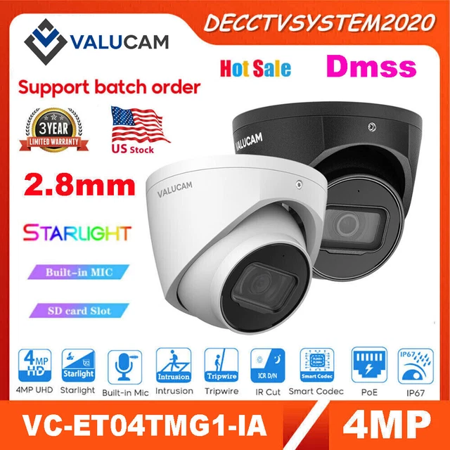 IDMSS GDMSS VALUCAM VC-ET04TMG1-IA 4MP MIC IVS Starlight PoE IP Camera ...