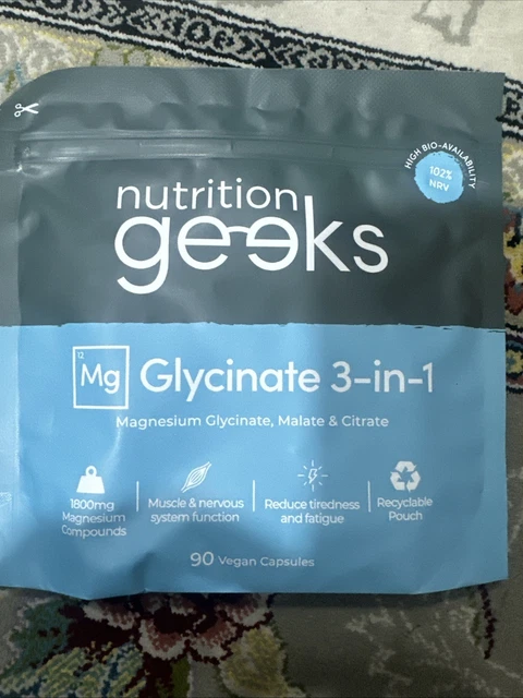 MAGNESIUM GLYCINATE 3-IN-1 Complex, 1800mg Magnesium Supplements High ...