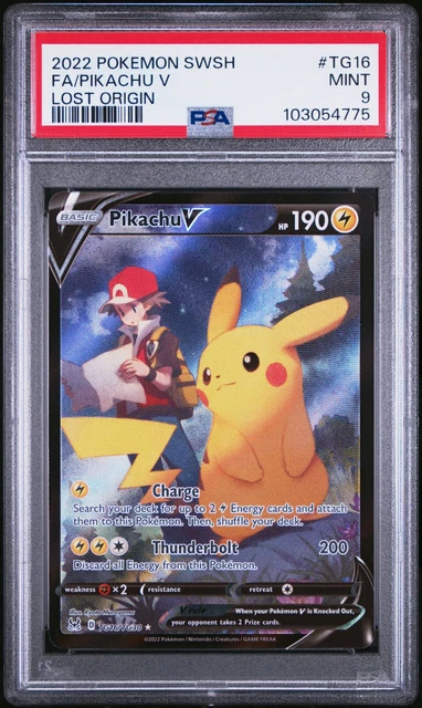 POKEMON LOST ORIGIN - PIKACHU V - TRAINER GALLERY - TG16/TG30 - PSA 9 ...