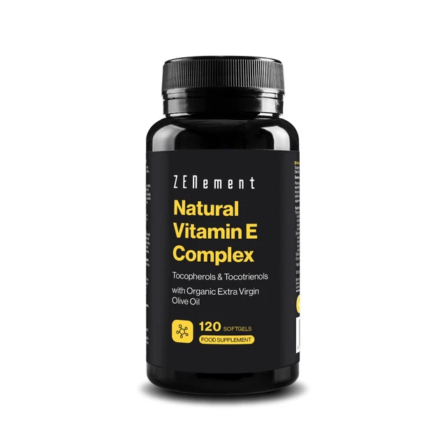NATURAL VITAMIN E Complex Tocopherols & Tocotrienols 120 Softgels with ...
