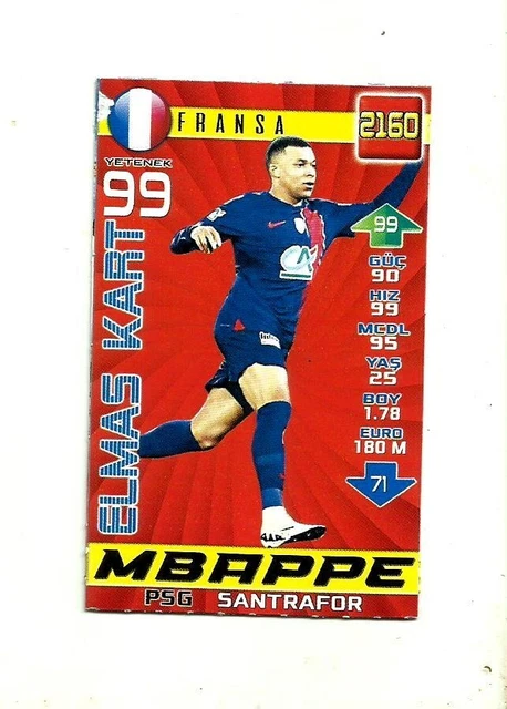 CARTA CALCIO FINALE Süper 2024 - Mbappe - PSG - stampata in Turchia EUR ...