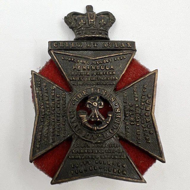 GENUINE VICTORIAN KRRC Kings Royal Rifle Corps Cap Badge With Badge ...